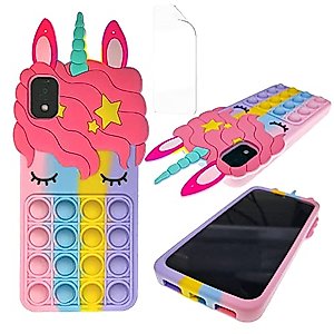 jioeuinly TCL 30 LE Jet Case Compatible for TCL 30 Z Phone Case for TCL 30Z T602DL 30LE Phone Case Cover [with Tempered Glass Screen Protector] DJS