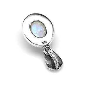 Silvershake Natural Moonstone 925 Sterling Silver Swirl and Spiral Solitaire Pendant