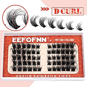 Mink Cluster Lashes Fluffy Individual Eyelashes Clusters False Lashes Curly Faux Mink Eyelashes DIY Individual Lash Extension at home by Eefofnn (8mm-16mm Mixed Length)