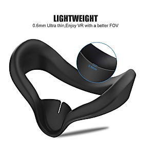 Eyglo VR Face Silicone Cover for Oculus Quest 2 Face Pad Cushion,Sweatproof Washable Light Blocking Meta Quest 2 Accessories (Black)