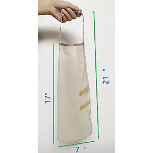 Hanging Mesh Storage Bags 5Pack Potatoes Bags Onion Bags Mesh Garlic Net Bags Long and Large Reusable Net Storage Produce Bags (Beige)