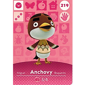 Nintendo Animal Crossing Happy Home Designer Amiibo Card Anchovy 219/300 USA Version