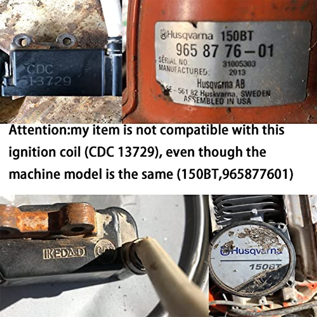 HEPENG NEW Ignition Coil Module with Spark Plug Compatible with Husqvarna 502846401 CMR7H Fits 150BT 350BT 350BF Backpack Blowers, Only Replace 511492901 Ac7r