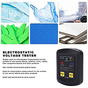 Hand-held Static Meter, Positive & Negative Dual Indicator Tester, 100v-20kv Non-Contact Electrostatic Field Testing Tool for Fiber Yarn Fabric Carpet Board Paper Rubber