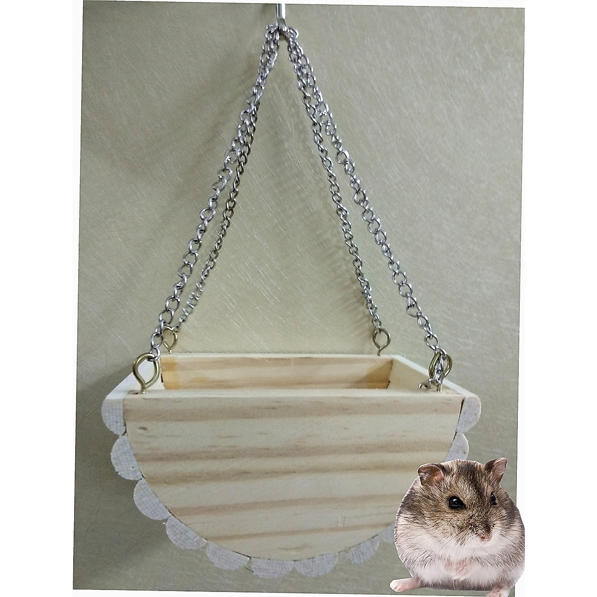 Hypeety Wooden Hamster Swing Toy for Dwarf Hamster Gerbil Rat Mouse Mice Small Animla Cage Perch StandToy