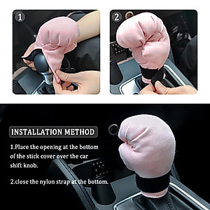 Aokdom Car Gear Shift Cover,Boxing Shift Knob Cover for Decorate & Protect Car Interior Accessories,Shift Cover Fits Car Truck SUV with Manual/Automatic Shift Knob (Black)