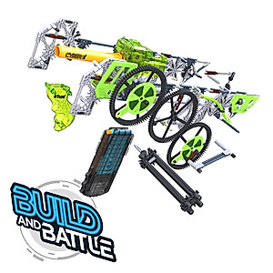 K'NEX Cyber-X C10 Crypto Crank with Motor - Blasts up to 60 ft - 383 Pieces, 6 Builds, Targets, 10 Darts - Great Gift Kids 8+