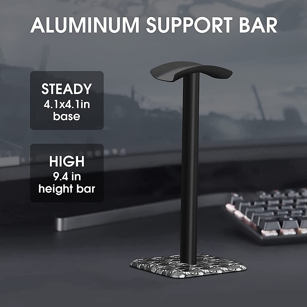 FEIYING Headphone Stand Headset Stand, Headphones Holder, Aluminum Support & Protective Headrest Gaming Headset Holder Hanger Hook Stands Accessories for Desk