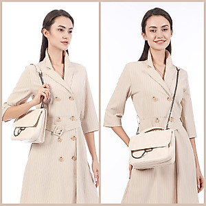 LOVEVOOK Quilted Crossbody Bags for Women Leather Shoulder Bag with Chain Strap