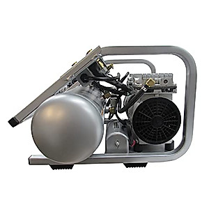 California Air Tools 2010SP Ultra Quiet and Oil-Free Lightweight 1.0 HP 2-Gal Steel Air Compressor, Silver