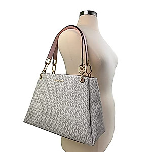 Michael Kors Women's Trisha Large Shoulder Bag Tote Purse Handbag (Vanilla multi)
