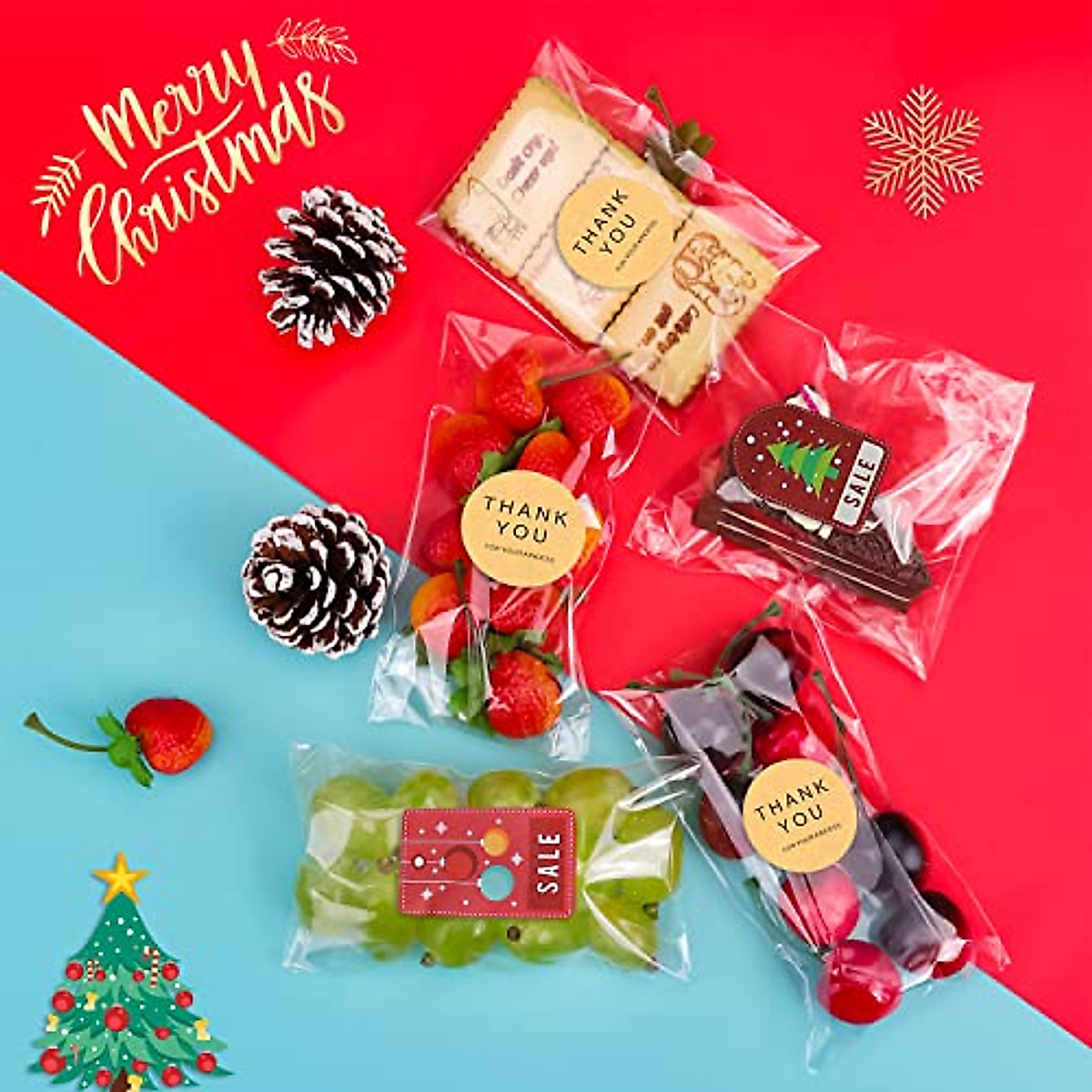 600 Pcs Small Cellophane Bags 3x5", Clear Resealable Cellophane, Self Sealing Bags for Candy Bakery Snacks Cookie Jewelry,Cello Bags for Party Decorative Gift.