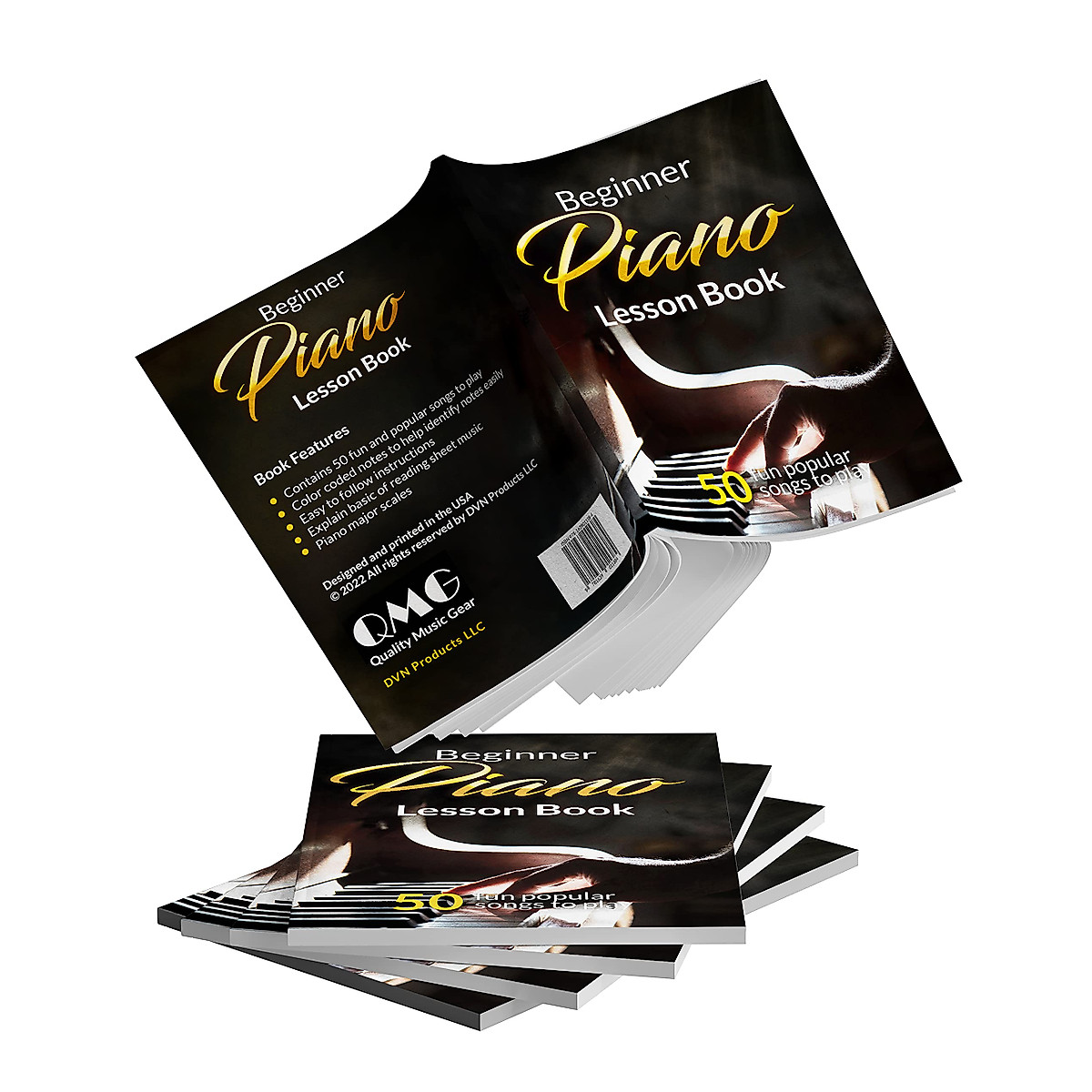 Beginner Piano Book for Kids, Piano Keyboard Stickers, 50 Amazing & Popular Songs, Color Piano Key Stickers for 88/76/61/54/49/37 Key Keyboards, Transparent and Removable