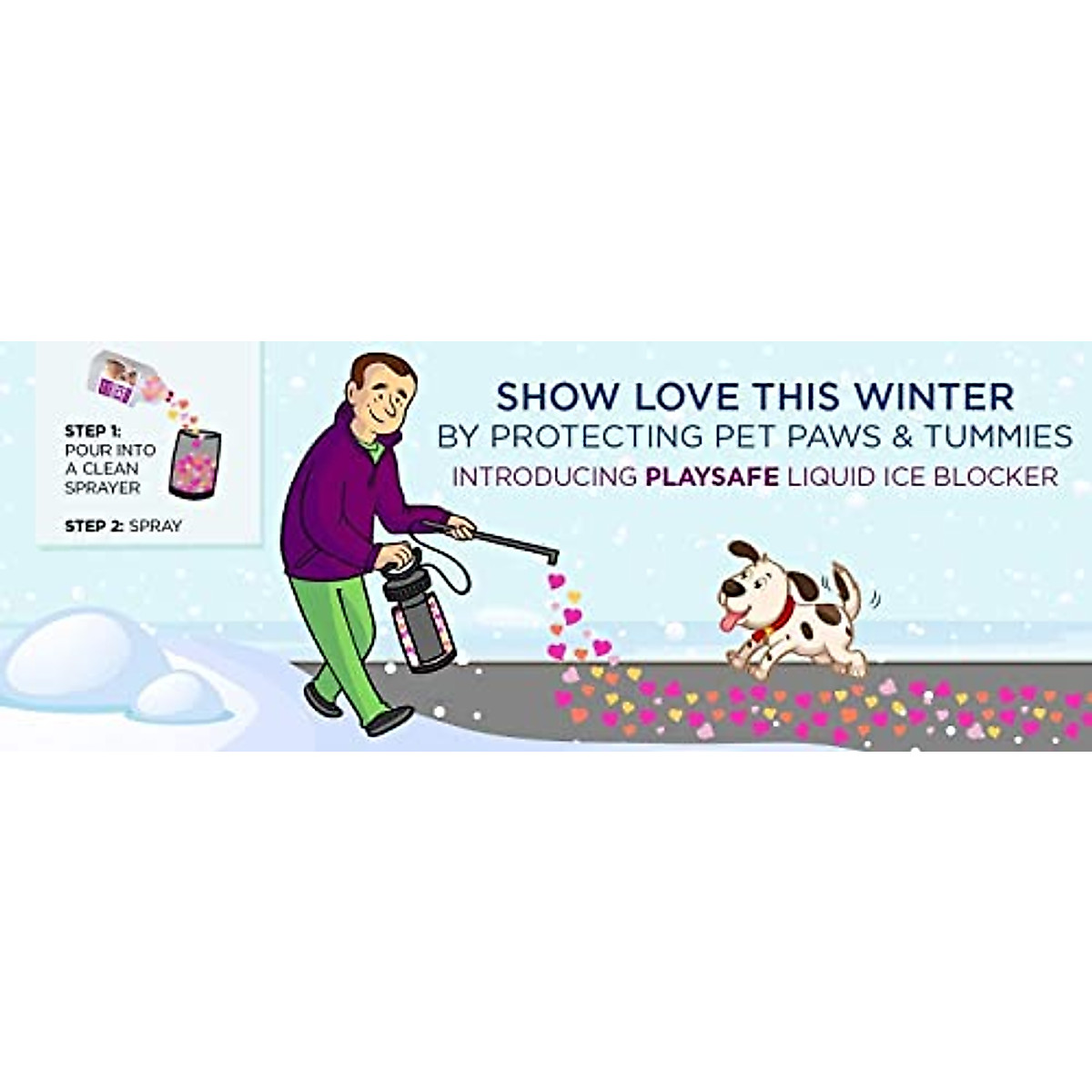 Chloride Free Liquid Ice Blocker: Safe for Pets, Plants and The Environment. Easy to use and Store, cuts cleanup time by eliminating ice Removal. One Gallon Replaces 120 pounds of ice melt.