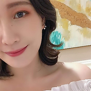 20G Small Ball Bead Barbell Dangle Stud Earrings for Women Girls S925 Sterling Silver Cartilage Cute Tiny Helix Ear Lobe Piercing Screw Tragus Hypoallergenic Fashion Jewelry (CZ Crystal Drop)