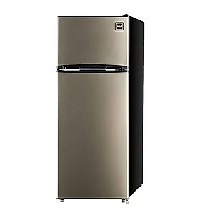 RCA RFR725 2 Door Apartment Size Refrigerator with Freezer, Stainless,7.5 cu ft