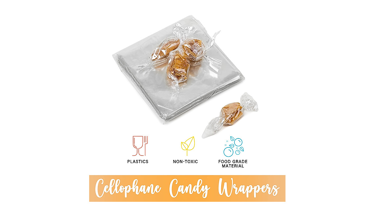 Candy Wrapper 5x5 Caramel & Chocolate Cellophane Sheets - 600 Pack