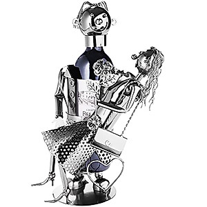 BRUBAKER Wine Bottle Holder Lovers Metal Sculptures and Figurines Decor Wine Racks and Stands Gifts Decoration