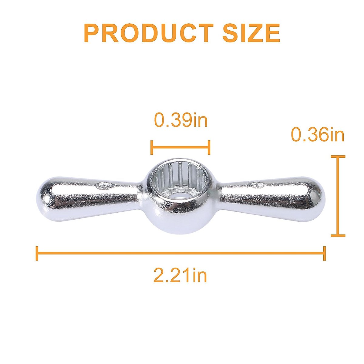 VIDABTE 01-5095 Hose Bibb Sillcock Tee Handle, Metal External Hose Faucet tee Handle, 16 Point Broach Faucet Switch (Silver - 2 pcs)