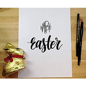 Art-n-Fly 2 Pack Dual Tip Black Brush Pens for Lettering Calligraphy Pen. Fine and Large Black Brush Marker for Drawing