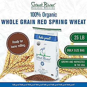 Great River Organic Milling, Whole Grain, Hard Red Spring Wheat, Organic, 25-Pounds (Pack of 1)