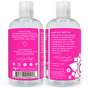 Sliquid Sassy Water-Based Lube - Thick, Long-Lasting Gel, Natural Lube for Women/Men/Couples, Unscented, 8.5 Fl Oz