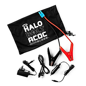 HALO Bolt Wireless Laptop Power Bank - 44400 mWh Portable Phone Laptop Charger Car Jump Starter with AC Outlet and Car Charger, Rose Gold