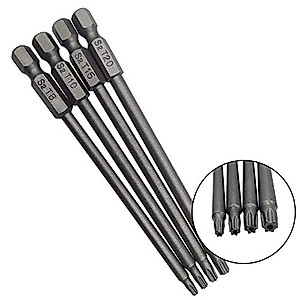 Wolfride 16pcs Long Magnetic Screwdriver Bits Set Slotted+Cross+Torx+Hex Drill Bit Set 1/4 Inch Hex Shank 100mm Length