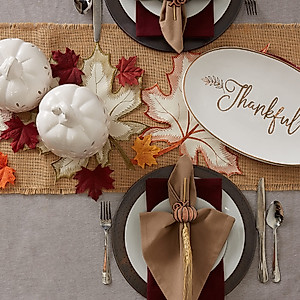 DII Fall Table Decorations Indoor Décor, Thanksgiving, Table Runner, 14x108, Embroidered Cut Work Leaves
