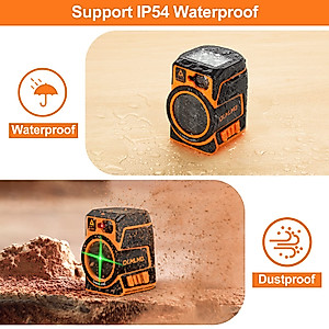 Olmlmo 2 in 1 Laser Level Self Leveling/Laser Tape Measure, 265ft/85m Laser Distance Meter-65ft/20m Laser Level Line, IP54, 360° Magnetic Base, Pulse Mode,Support Area, Volume, Pythagorean Measurement