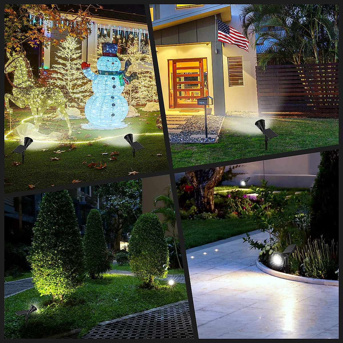 XTGTP Solar Spot Lights Outdoor, 21 LEDs Solar Outdoor Lights Auto On/Off with 3 Modes, IP67 Waterproof Solar Yard Spotlight Landscape Lighting Garden Wall Lights, 2-in-1 Solar Powered Lights, 2Pack