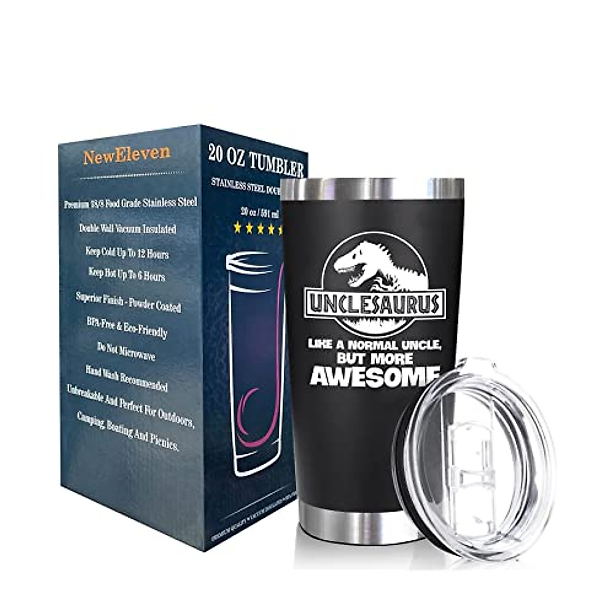 NewEleven Fathers Day Gift For Uncle From Niece, Nephew - Funny Uncle Gifts, Uncle Birthday Gifts - Best Uncle Ever Present For Uncle, New Uncle, Funcle, Uncle Announcement - 20 Oz Tumbler