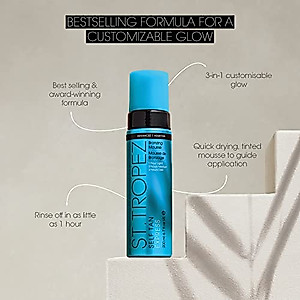 St.Tropez Self Tan Express Mousse, Fast Acting Fake Tan, Develops in 1-3 Hours, Streak-Free Finish, Vegan, Natural & Cruelty Free, 6.7 Fl Oz