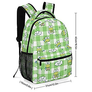 Keroppi Backpack School Bag Withe Side Pokect Large Suitable for Men Women ​Hiking Camping Picnic Daypacks