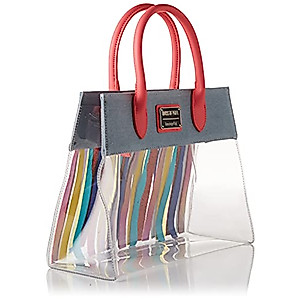 Loungefly x Birds of Prey Harley Quinn Caution Tape Fringe Crossbody Bag (One Size, Clear/Multi)