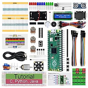 FREENOVE Super Starter Kit for Raspberry Pi Pico (Included), Dual-core Arm Cortex-M0+ Microcontroller, 588-Page Detailed Tutorial, 177 Items, 94 Projects, Python C Java Code