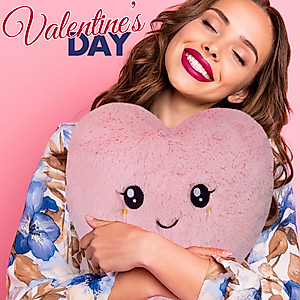Cute Plush Pink Heart Pillow Love Pillow Cushion Toy Throw Pillows Living Heart Throw Decor Pillow Microwavable Heating Pad for Women Girl Friends Valentine's Day Kids Birthday Christmas Mother's Day