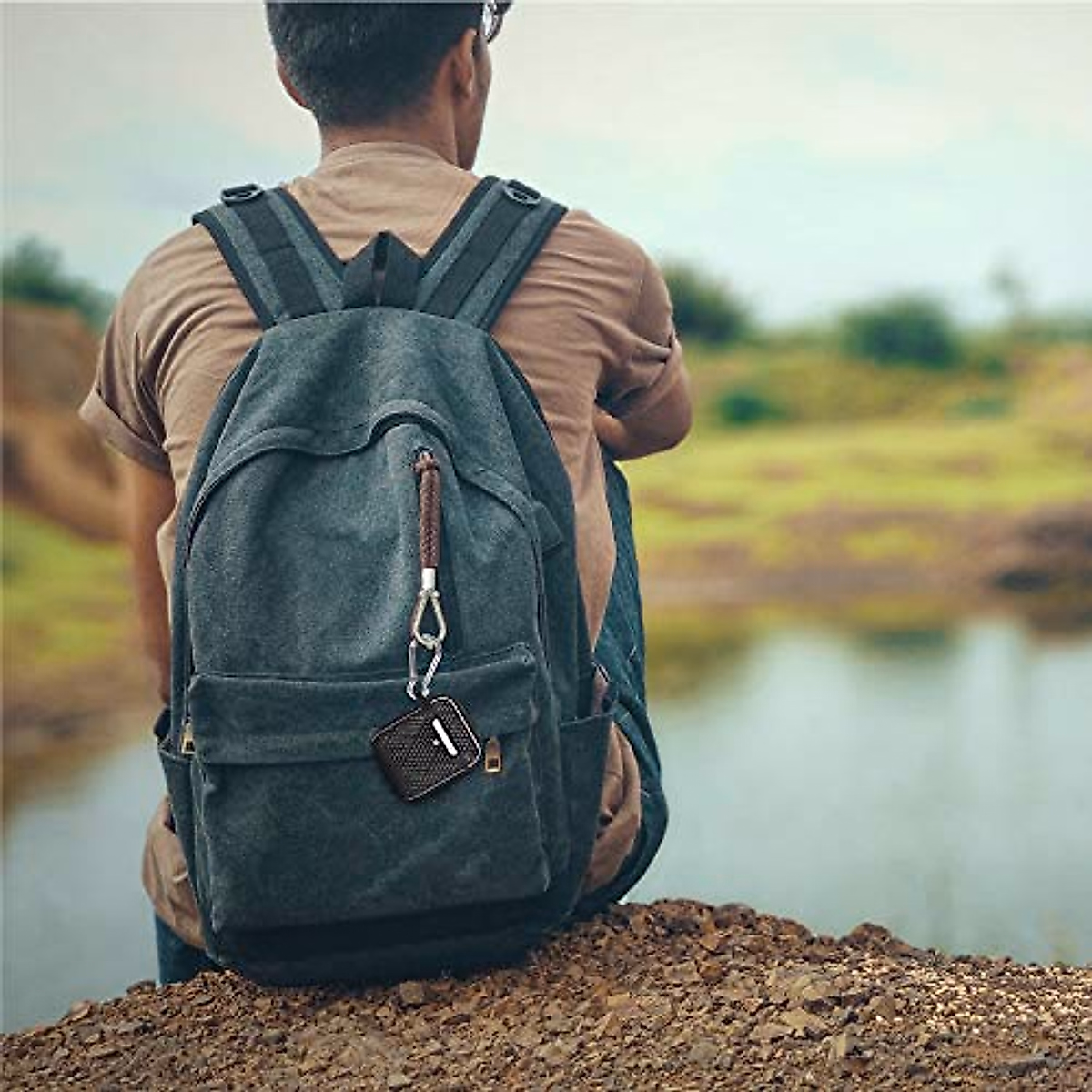 TALK WORKS AirPods Case Cover with Keychain - Protective Hard Silicone Skin for AirPods Keychain Case Clip Carabiner Wireless Charging Compatible with Apple Air Pod Carrying Case Series 1 & 2 - Black