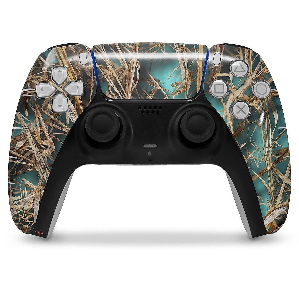 WraptorSkinz Skin Wrap compatible with Sony PS5 DualSense Controller WraptorCamo Grassy Marsh Camo Neon Teal (CONTROLLER NOT INCLUDED)