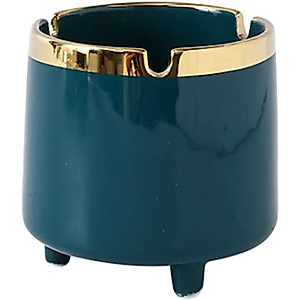 Ashtray 1 Pack Ceramic Ashtray Cigarette Ashtray Home Easy Clean Decorative Ashtray Holder Indoor Outdoor Patio Cigarette Ashtray Green Ash Tray