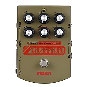 MOEN Electric Guitar Effects Pedal Buffalo Speaker Simulator with DI Low/Mid/High Tone Gain Volume Freq
