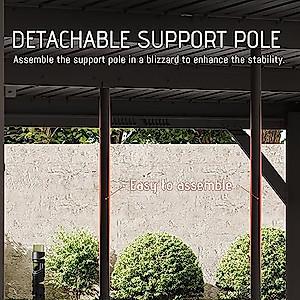 Domi 10x12FT Lean to Gazebo, Hardtop Wall Mounted Gazebo with Sloping Galvanized Steel Roof, Wall Pergola with Aluminum Frame, Curtains and Netting, for Patio, Deck, Garden, Backyard