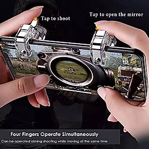Newseego Mobile Game Controllers, Phone Triggers for Mobile Phone, Shooter Sensitive Controller Joysticks Aim & Fire Trigger Keys for Knives Out/Rules of Survival (1 Pair Mobile Triggers)