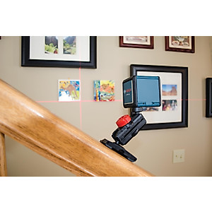 Bosch GLL25-10 30ft Multi-Use Self-Leveling Vertical and Horizontal Cross-Line Laser Level , Red