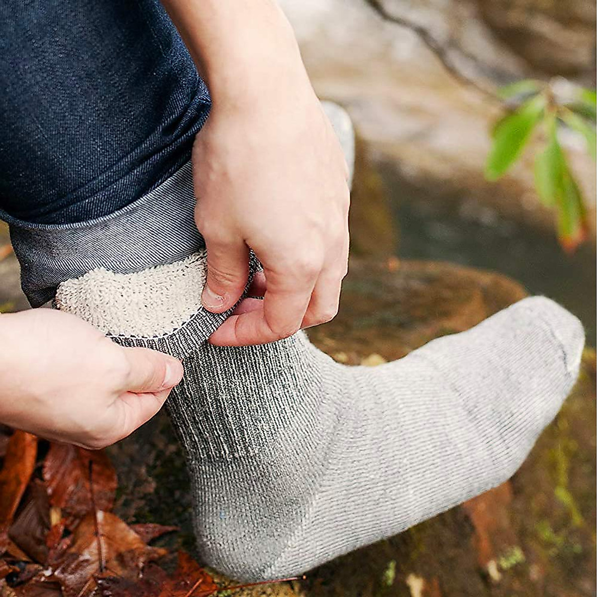 Mens Merino Wool Thermal Socks - Soft Warm Fuzzy Winter Heavy Cushion Hiking Socks (Multi1-Super Thick 3pack)