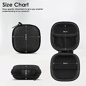 Earbud Case Hard EVA Earphone Carrying Case Cell Phone Accessories Storage Bag with Carabiner for Airpods Headset Earphone Flash Drive Charging Cable Key Wall Charger USB Adapter Cable (Black 1Pack)