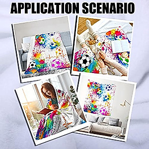Soccer Blanket Sports Soccer Ball Throw Blanket Ultra Soft Flannel Blanket Gifts for Kids Adults 50"X40"