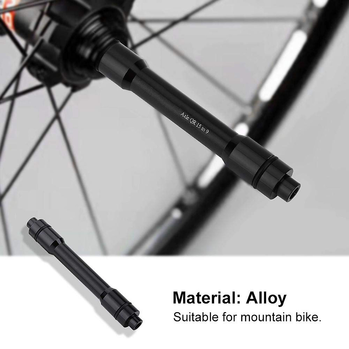Dilwe VGEBY1 Hub Adapter, Firm Road Bike Wheel Fork Axle for 15mm Thru Axle Hub to 9mm Shaft
