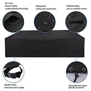 AKEfit Patio Furniture Cover,420D Heavy Duty Outdoor Sectional Sofa Set Cover, Waterproof Sunproof Wind Resistant Table Chair Set Cover Fits up to D126 x W126 x H28