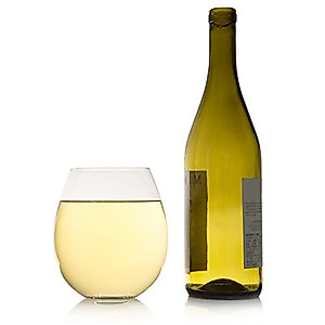 Big Betty - Premium XL Stemless Jumbo Wine Glass Set – Oversized Wine Glasses, Each Holds an Entire Whole Bottle of Wine or Champagne – Elegant Glassware Set of 2 - Clear